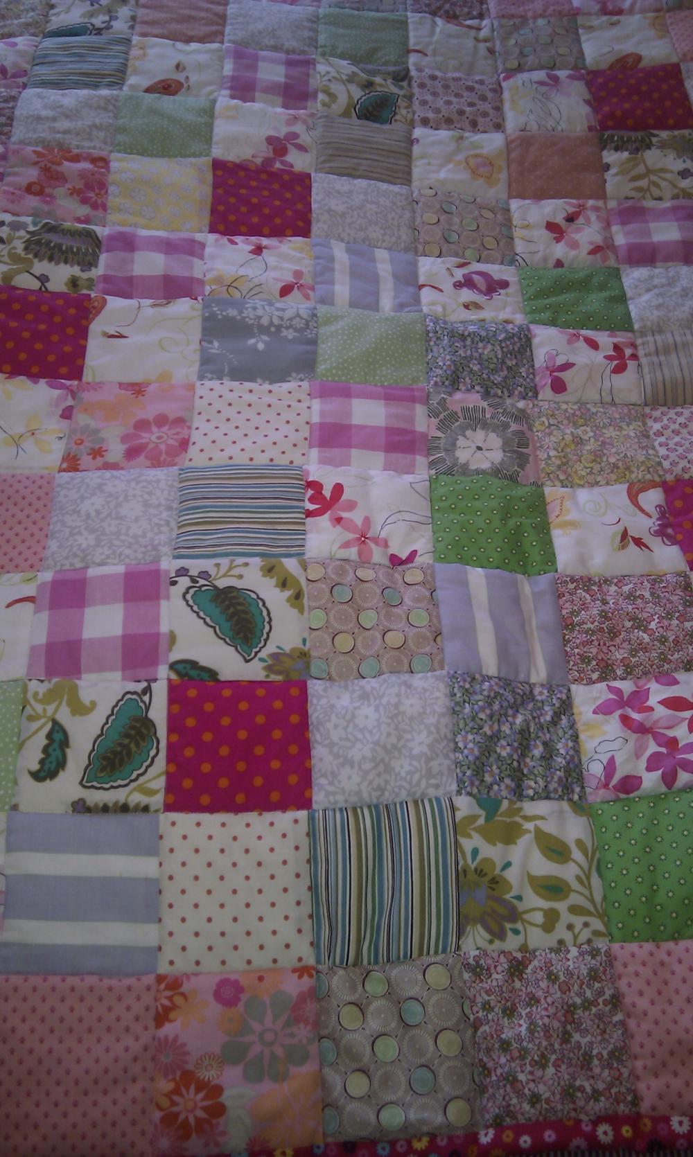 Patchwork Quilt Girls Quilt Baby Quilt Nursery Coloured Squares With ...
